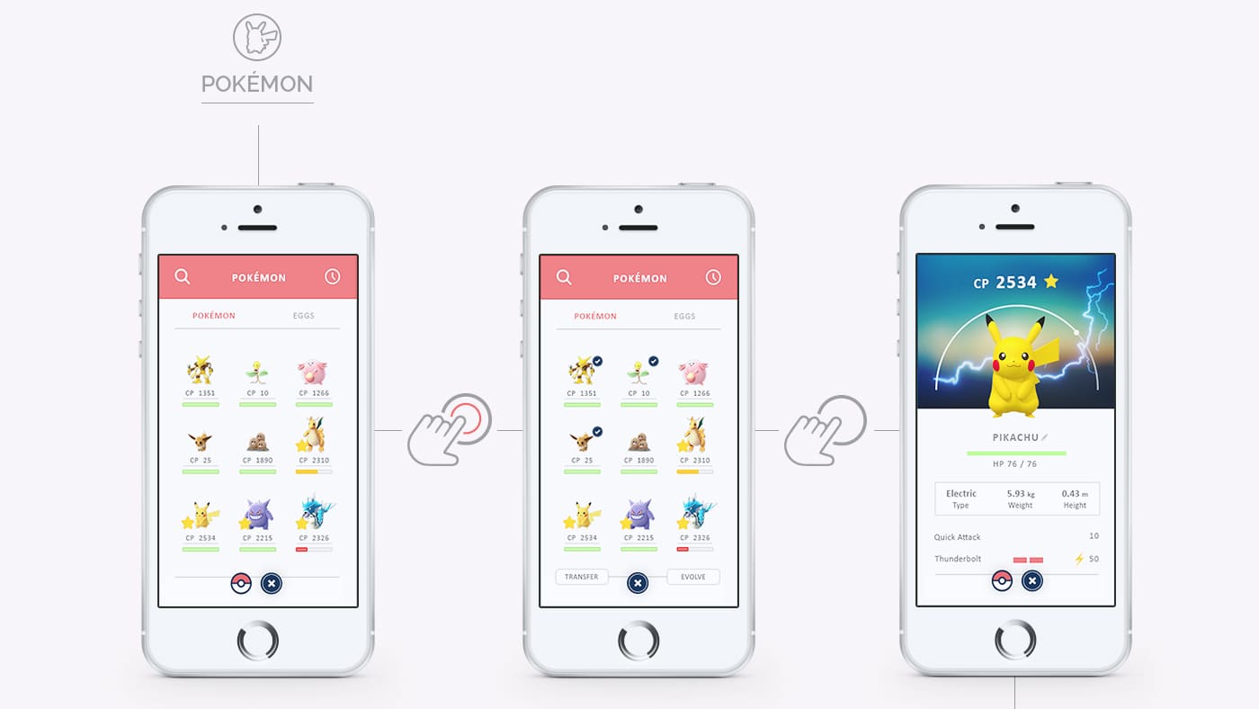 Pokemon Go app revolutionary UI redesign by a fan